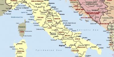 La costa oeste de Italia mapa - Mapa de Italia de la costa oeste (Sur ...